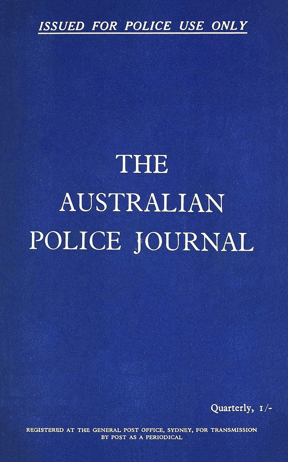October 1949 - Australian Police Journal